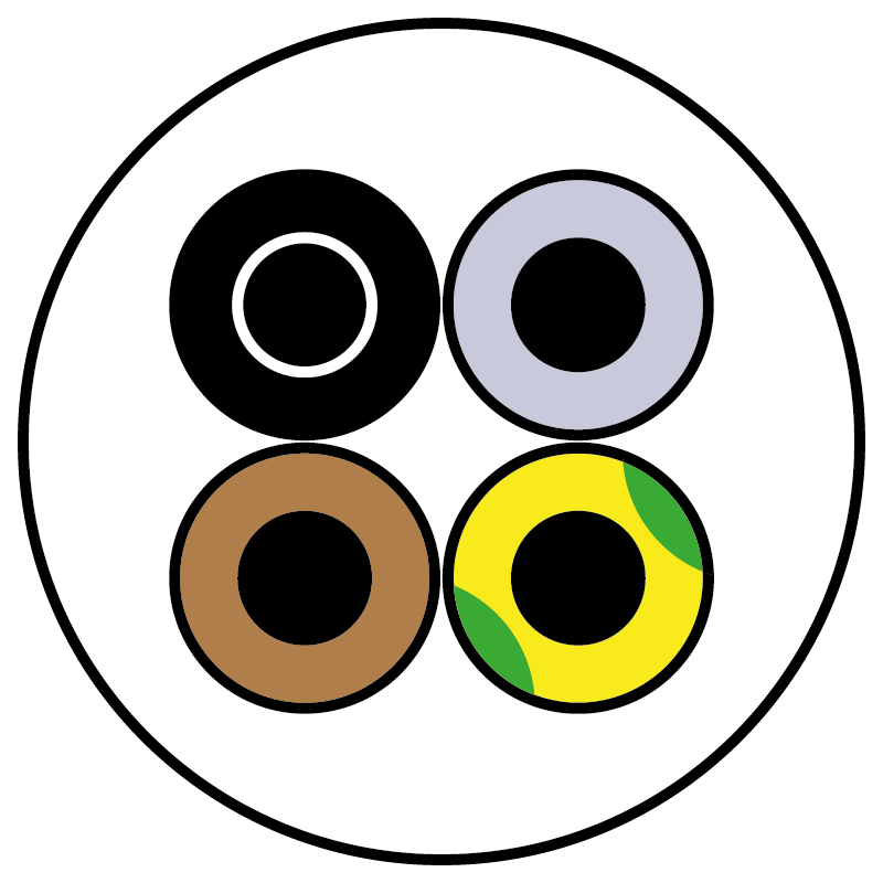 Snoer 4x0,75 vmvs wit rond 1 meter kopen? | Elektroshop.nl