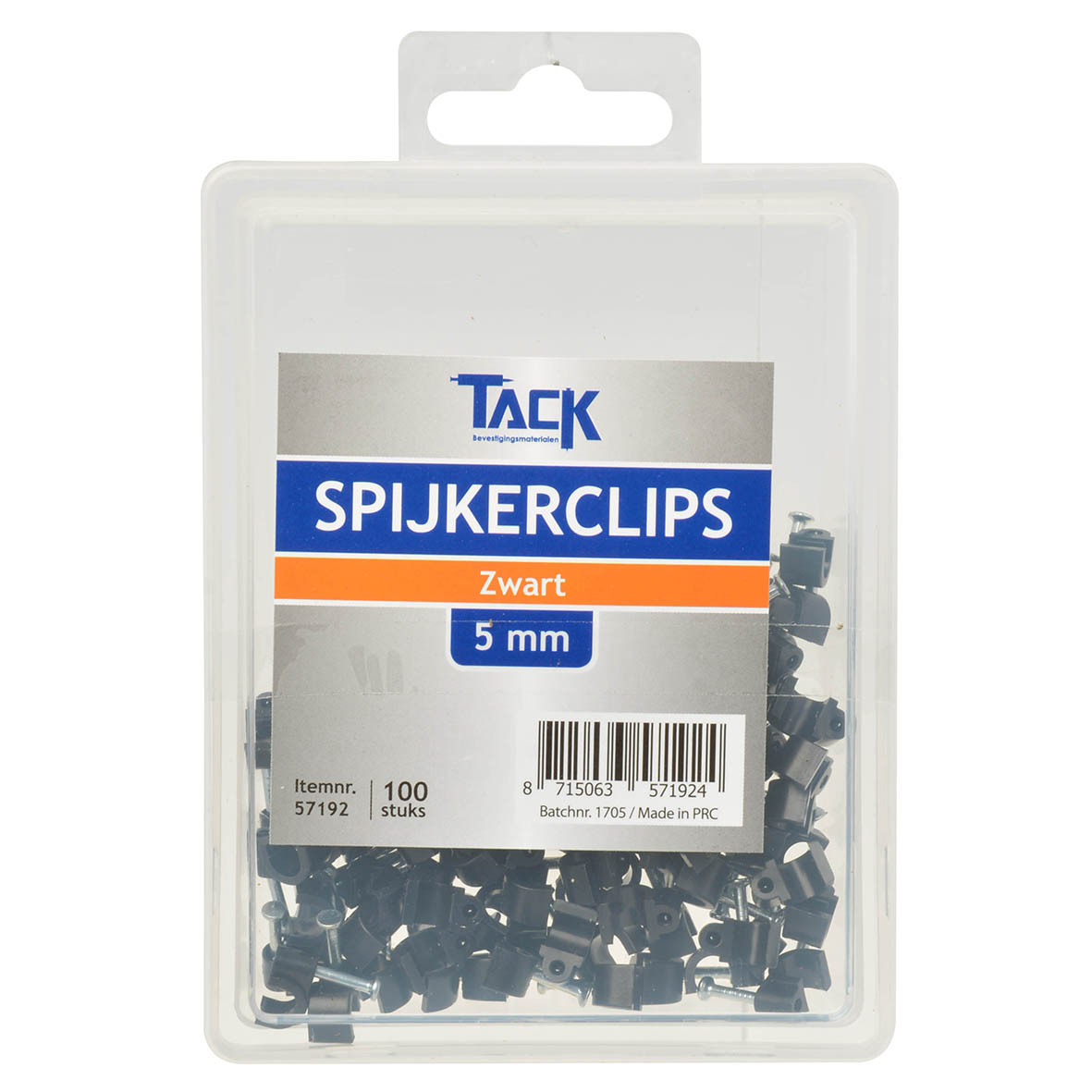 Spijkerclips zwart 5mm 100 stuks kopen? | Elektroshop.nl