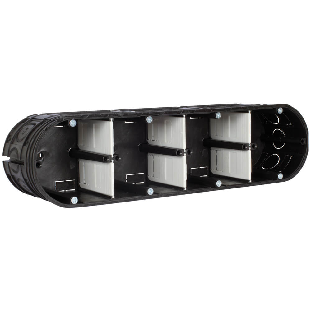 Inbouwdoos 4 voudig zwart muur elektra kopen? | Elektroshop.nl